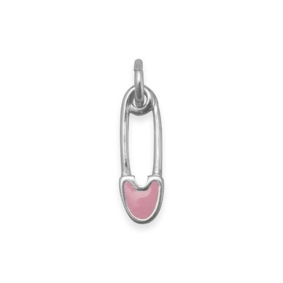 Jewelry | Pink Safety Pin Charm 925 Sterling Silver | Poshmark